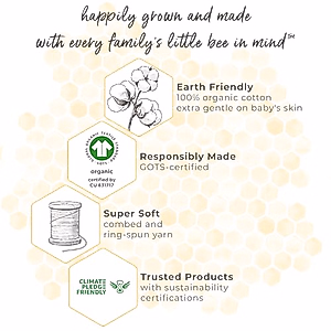 Burts Bees Baby Infant Reversible Blankets 100% Organic Cotton GOTS Certified - Sweet Doe Prints with Quilting Pattern Soft Nursery Blanket with 100% Polyester Fill for Size 30 x 40 Inch