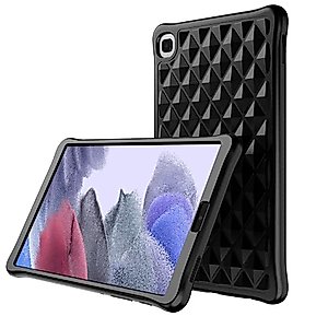 Epicgadget Case for Samsung Galaxy Tab A7 Lite SM-T220/SM-T225 - Soft Lightweight Diamond Grid Slim Protective Silicone Cover Case for Galaxy Tablet A7 Lite 8.7 Inch Tablet 2021 Released (Black)