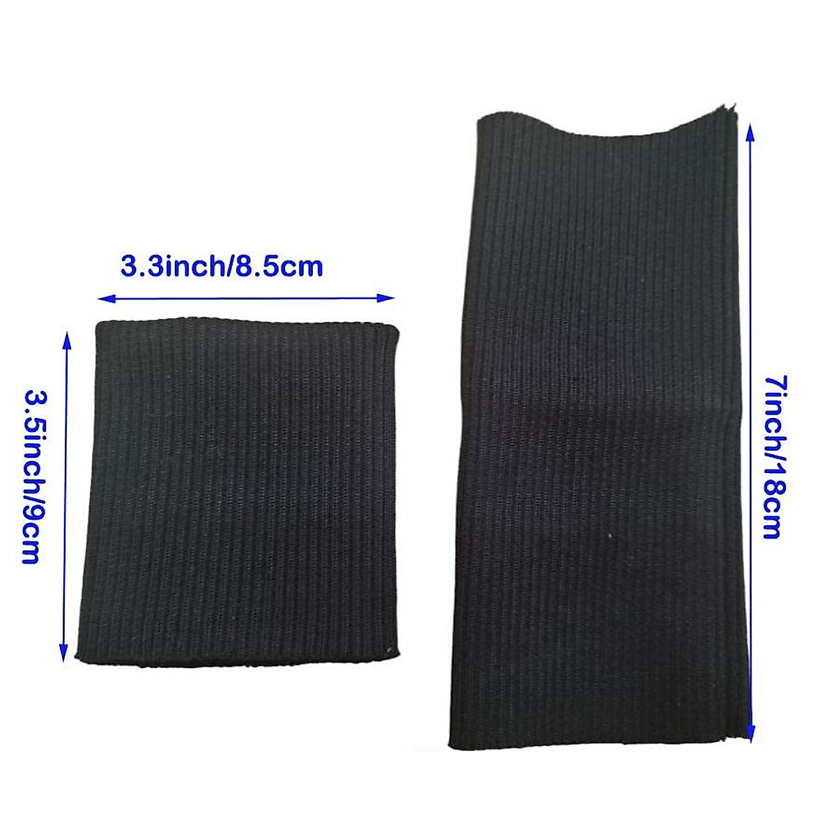 Seamless Rib Cuffs 2 * 2 Rib Knit Replacement Jacket Stripes Rib Knit Trims Cuffs 1 Pair (Black)