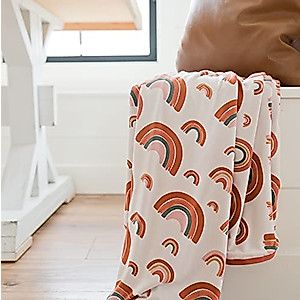 Soft Oversized Throw Blanket - Super Cozy Adult Size Large Swaddle Blankets for Bed, Sofa, Couch - Lightweight Jersey Knit Comfort Throws 57x72 Inch Long (Modern Boho Rainbow)