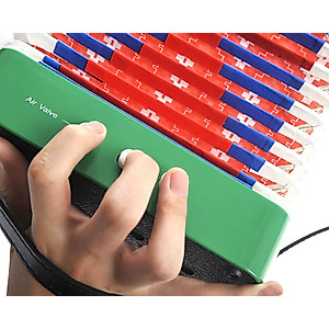 PowerTRC Kids Accordion, Musical Instruments for Kids Ages 9-12, Beginner Toddlers Children Mini Toy Accordian 10 Keys Button Control Light Weight (Green)