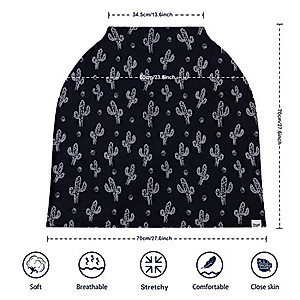 Baby Car Seat Covers, Multi-use Nursing Breastfeeding Covers, Infant Car Seat for Baby Boys&Girls, Stretchy Shopping Cart Cover Ups, Shower Gift for Boys & Girls (Cactus)