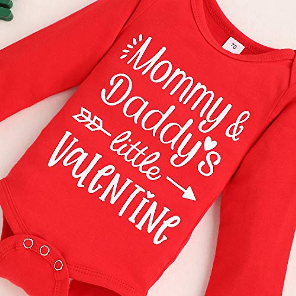 bilison Baby Boy Girl Valentine's Day Clothes Mommy and Daddy's Little Valentine Outfits