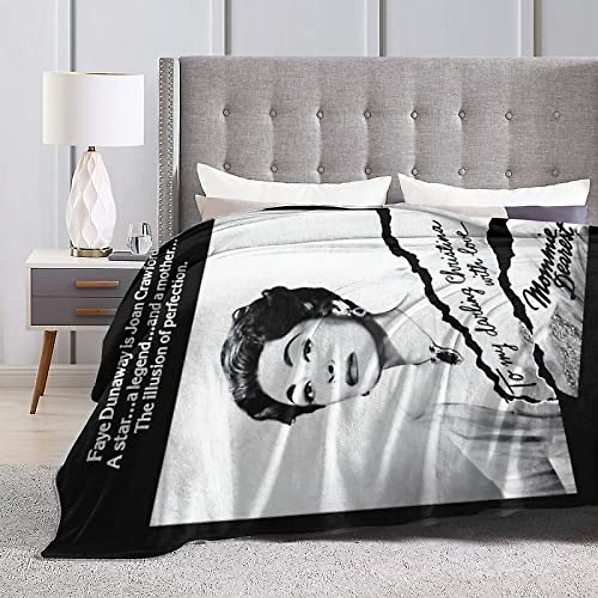 Joan Crawford Blanket Ultra-Soft Micro Fleece Blanket Warm Cozy Plush Bed Blanket Lightweight Sofa Throw Blanket