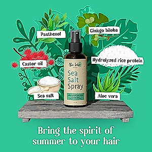 Vegan Sea Salt Spray - 32X More Volume with Hydrolyzed Rice Protein - 33% More Protection - Beach Waves, Texturising, Styling, Thickening - Natural Nutrients, Paraben Free
