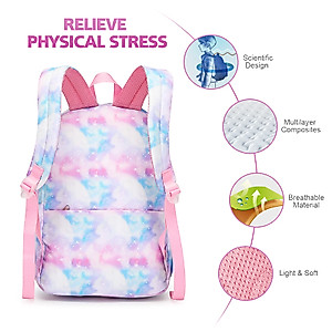 Otbjmbx Backpack for Girls, Kids Elementary Bookbag, Waterproof Large Space School Backpacks for Teens, suitable for Travel and School (Tie Dyed Purple)