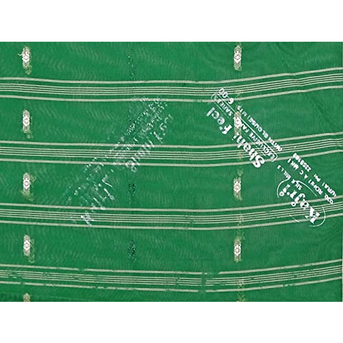 Peegli Indian Vintage Green Cloth Georgette DIY Fabric Traditional Dress Material Woven Textile