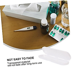 OHPHCALL 2pcs Box Thermometer Display case Thermometer Holder Thermometer Carrying Case Thermometer Organizer platic Storage Bins Clear Stand Travel Temperature Measurement Digital Box