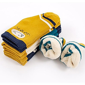 Fly love Toddler Winter Socks Kids Wool Hiking Socks Boys Girls Warm Thick Cotton Boot Crew Socks 5pairs (1-2 Year, Style C (4 Pairs))