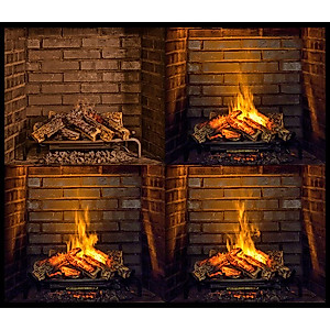 DIMPLEX DLGM29 Opti-Myst Open Hearth Fireplace Insert with Faux Logs Bed, Alabaster