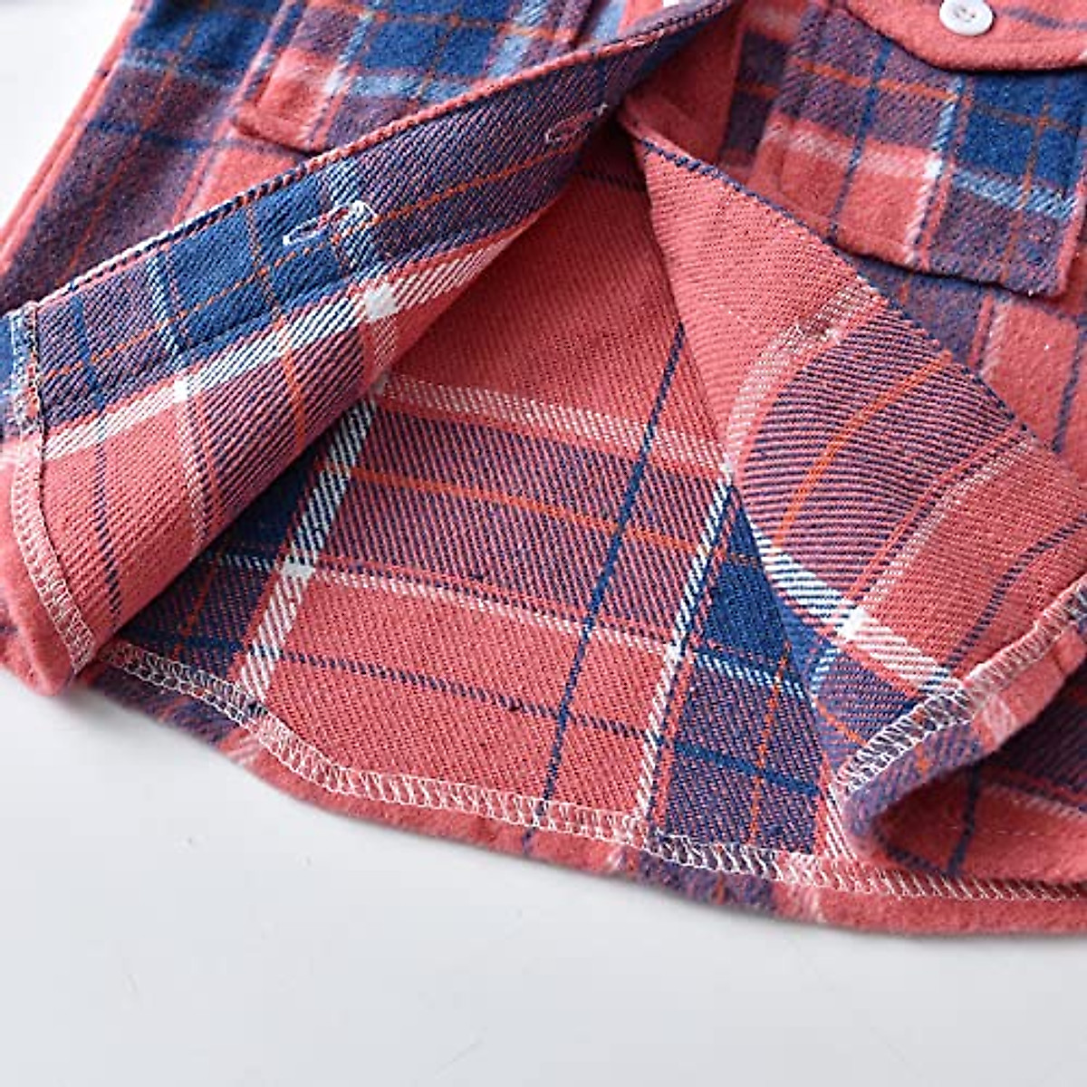Buy Again My Orders Plaid Shirts for Girls Toddler Baby Boys Girls Flannel Plaid Shirt Long Sleeve Lepel Button Down Back Letters Print Shacket Coat Top