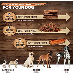 Sweet Potato Slices - Dog Treats - Single Ingredient Grain Free for Dogs, Best High Anti-Oxidant Healthy 100% Natural Thick Cut Dried Sweet Potato Dog Treats With No Added Preservatives (8oz)
