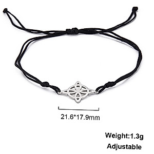 UNIFT Bracelet For Women Celtic Witch's Knot Magic Layered Bracelet Stainless Steel Charm Mystic Double Rope Bracelets Celtic Jewelry (silver, Stainless Steel)