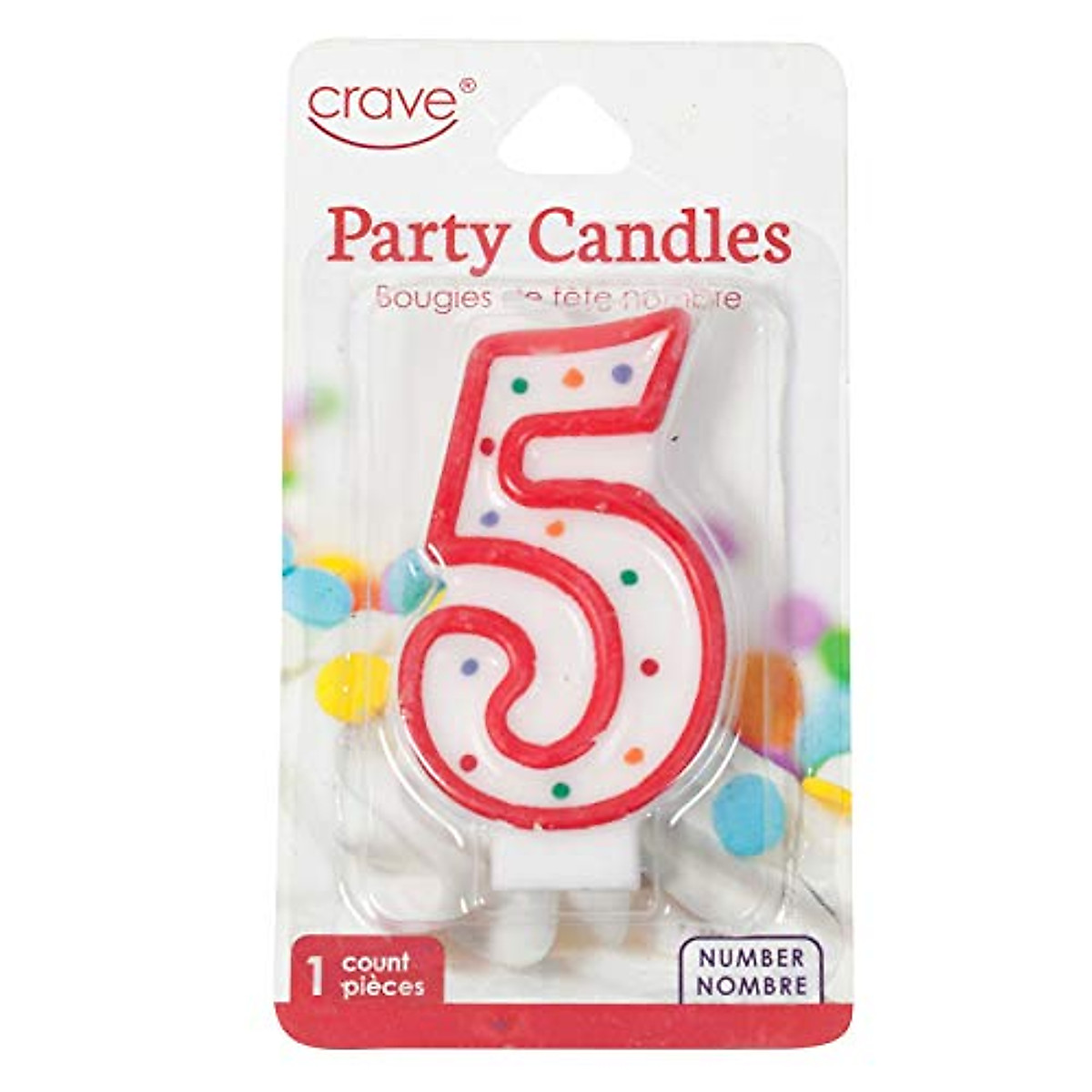 Jacent Polka Dot Number Birthday Candle Cake Topper - #5 Candle
