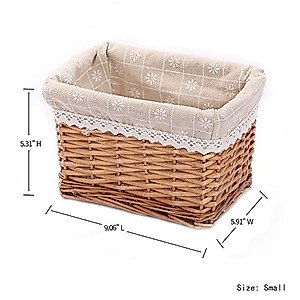 Rectangular Wicker Storage basket&bins container, Organizer Box, Kingwillow Art & Craft (Small)