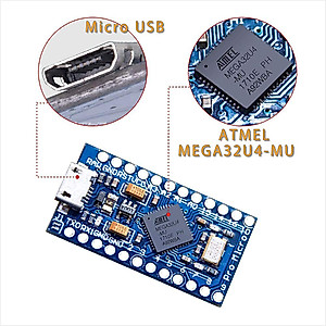 diymore Arduino Pro Micro 16MHz 5V with 2-Row Pins Header Module Board ATmega32U4 Module Board Micro USB Pro Micro Development Board Microcontroller