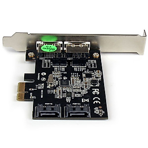 StarTech.com 2 Port PCI Express SATA 6 Gbps eSATA Controller Card - Dual Port PCIe SATA III Card - 2 Int/2 Ext - SATA III 6Gbps (PEXESAT322I)
