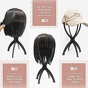 Dreamlover Wig Head Stand for Multiple Wigs, Black, 3 Packs
