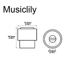 Musiclily Pro Inch Size Guitar Telecaster Barrel Switch Tips 3-Way Pickup Selector Switch Knobs for USA Fender Tele Style, Black (Set of 2)