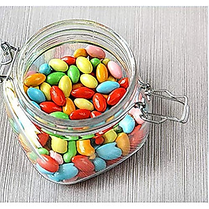 Encheng 16 oz Glass Jars With Airtight Lids And Leak Proof Rubber Gasket,Wide Mouth Mason Jars With Hinged Lids For Kitchen,Glass Storage Containers 6 Pack