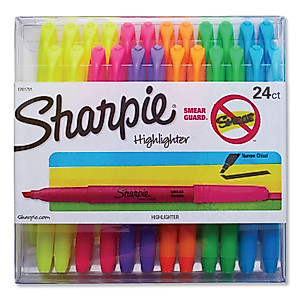 SHARPIE Pocket Style Highlighters, Chisel Tip, Assorted Colors, 24 Count