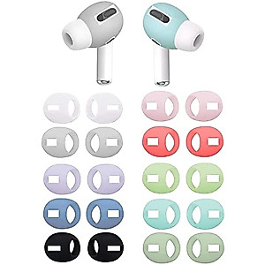 JNSA Fit in Case Airpod Pro Earbuds Ear Skins Earbud Cover Ear Tips Covers Compatible with AirPods Pro, Ultra-Thin Anti-Slip Earbuds Covers ,10 Pairs 10 Colors