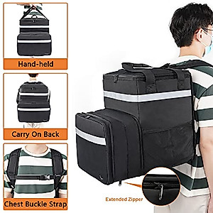 Insulated Food Delivery Bag&Insulated Food Delivery Backpack, Bundle Insulated Food Delivery Backpack, Thermal Delivery Bag For Hot Food Pizza Grocery,Insulated Food Delivery Bag with 4 Cup Holders