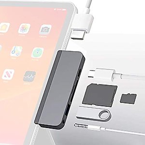 HyperDrive 6-in-1 USB C Hub HDMI 4K 60Hz - PD 60W, Audio Jack, SD/MicroSD, USB-A Compatible w/iPad Pro Air 2020 2019 2018, M1 iPad Pro 2021, Space Gray