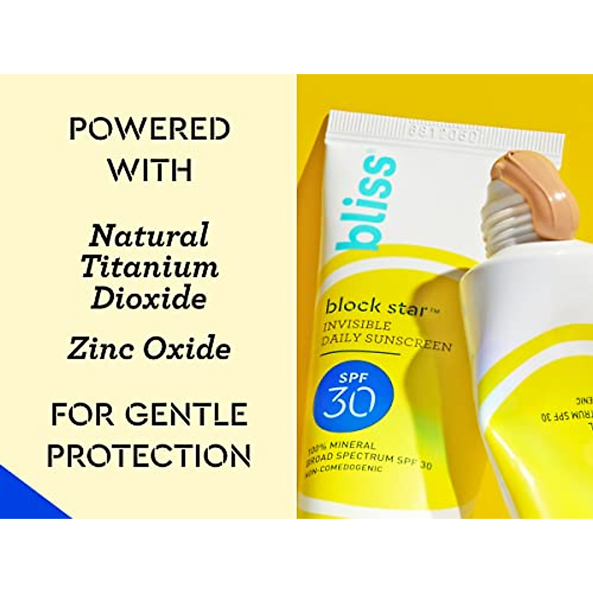 Bliss Block Star Tinted Face Sunscreen SPF 30-1.4 fl oz. - 100% Mineral Broad Spectrum Sunscreen With Zinc Oxide & Titanium Dioxide - Non Greasy Invisible finish