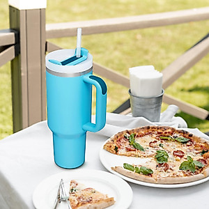 12 Pcs Replacement Straw for Stanley Cup 64oz 40oz 30oz, Reusable Long Clear Straw with Clear Brush for Stanley Cup Accessories, Dishwasher Safe and BPA Free