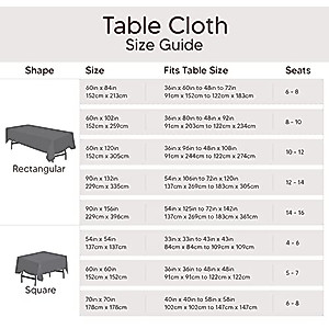 Utopia Kitchen Rectangle Table Cloth 2 Pack [60x102 Inches, White] Tablecloth Machine Washable Fabric Polyester Table Cover for Dining, Buffet Parties, Picnic, Events, Weddings and Restaurants