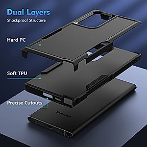 Vipcase for Samsung Galaxy S23 Ultra Case, 𝗗𝘂𝗮𝗹 𝗟𝗮𝘆𝗲𝗿𝘀 Protection S23 Ultra Case, Military Grade Shockproof Galaxy S23 Ultra Case, Heavy Duty Samsung S23 Ultra Case 5G 6.8" 2023 - Black
