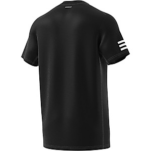 adidas Men's Club Tennis 3-Stripes Tee, Black/White, X-Large