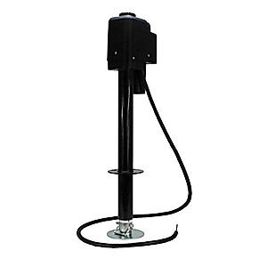 Quick Products JQ-3500B Power A-Frame Electric Tongue Jack with LED Work Light and Permanent Ground Wiring for Camper Trailer, RV - 3,650 lbs. Capacity (Higher then Standard 3,500 lbs. Jack!), Black
