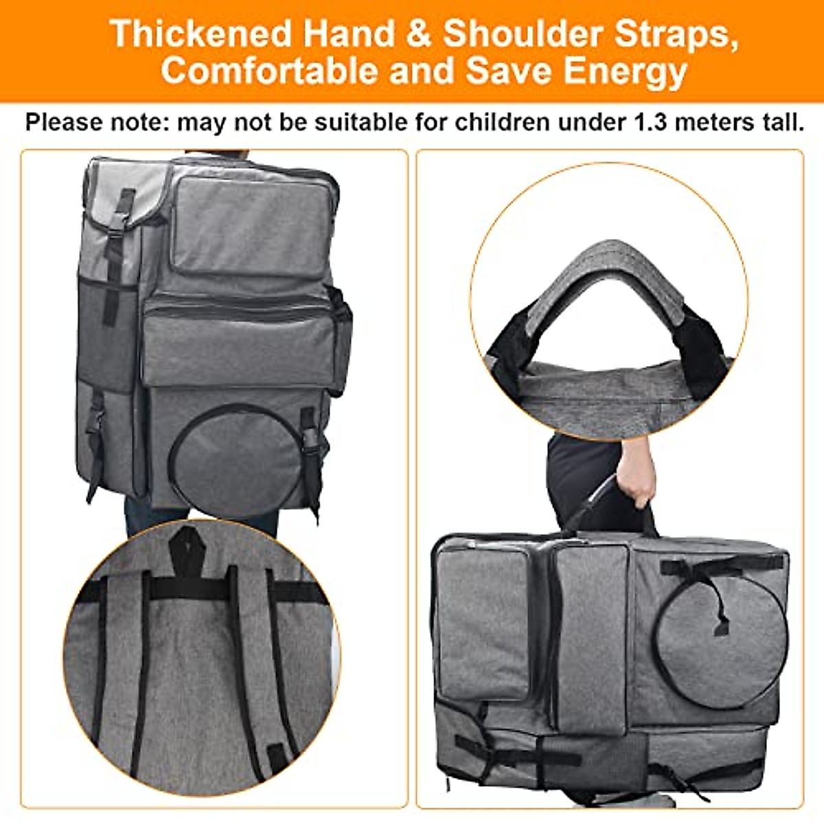 Art Portfolio Carry Bag 20" x 26", Boyistar Canvas Art Portfolio Backpack Traveling Outdoor Drawing Portfolio Case Large Capacity Artist Carrying Bag/ Tote Bag for Drawing Board, Screen, Accessories