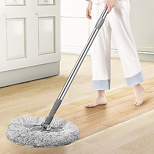 Dust Mop, Wall Cleaner Mop, with Hight Adjustable Handle and 1 Washable Mops Pad, Wet & Dry Floor Cleaning Mop for Hardwood, Tiles, Laminate, Vinyl - Dust Broom (Grey)