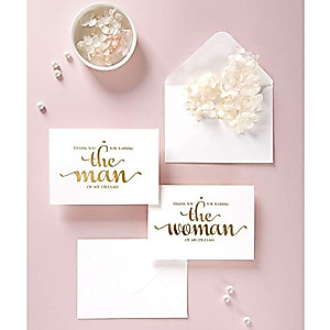 MAGJUCHE Thank You for Raising The Man, The Women of My Dreams, Gold Foil Wedding Day Cards Set to Your in Laws, from Bride and Groom