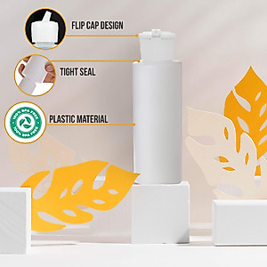 CLANRIZA Plastic Cylinder Bottles with Flip Top Pour Spout - Reusable Plastic Bottles Premium Quality - Clear Cylinder Bottles for Any Liquid Products (Pack of 12)