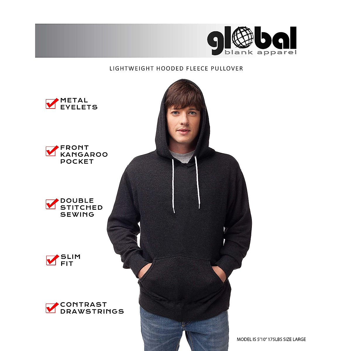 Global Blank Mens Pullover Hooded Sweatshirts Plain Hoodie for Men and Women Sweatshirt Hoodies, Camo Black, X-Large