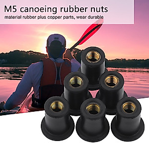 Dilwe Windshield Bolts, 6pc M5 Quality Rubber Well Nuts for Sealing Holes or Isolating Vibrations for Motorcycles Kayak Canoe Boats