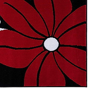 LUXE WEAVERS 9242 Victoria Modern Red Floral Area Rug 8x10, Medium Pile, Stain-Resistant Rug