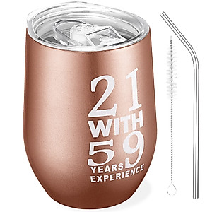 80th Birthday Gifts for Women – 12oz Wine/Coffee Tumbler/Mug, Turning 80, Funny, Unique Gift Idea for Her, Grandma, Grandmother, Mom, Glass, Happy, Bday, Glass, Cup, Happy, Mothers Day