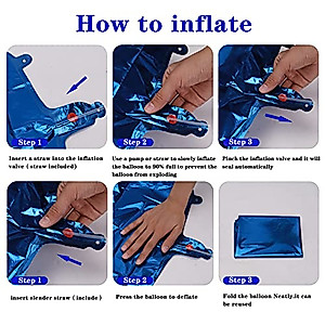 40 Inch Giant Navy Blue Number 50 Balloon, Helium Mylar Foil Number Balloons for Birthday Party, 50th Birthday Decorations for kids and adults, 50 Year Anniversary Party Decorations Supplies