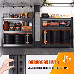 PRESTELION 36" H Garage Shelving Unit-Adjustable 3-Tier Heavy-Duty Metal Storage Rack|1000 lbs Capacity Shelf|Easy Assembly Shelves & Rust-Resistant|Perfect for Garage,Basement,Workshop Organization