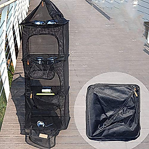 BESPORTBLE Foldable 4 Layers Hanging Drying Net Hanging Dryer Net with Zipper for Outdoor Exquisite Home Accessories