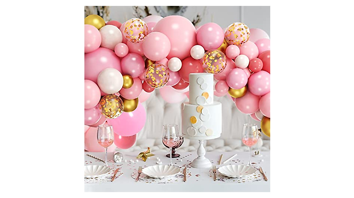 159pcs Pink Gold Balloon Arch Kit for Celebrations