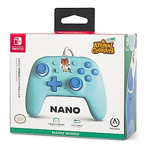 PowerA Nano Wired Controller for Nintendo Switch - Animal Crossing, Comfortable Ergonomics, Officially Licensed