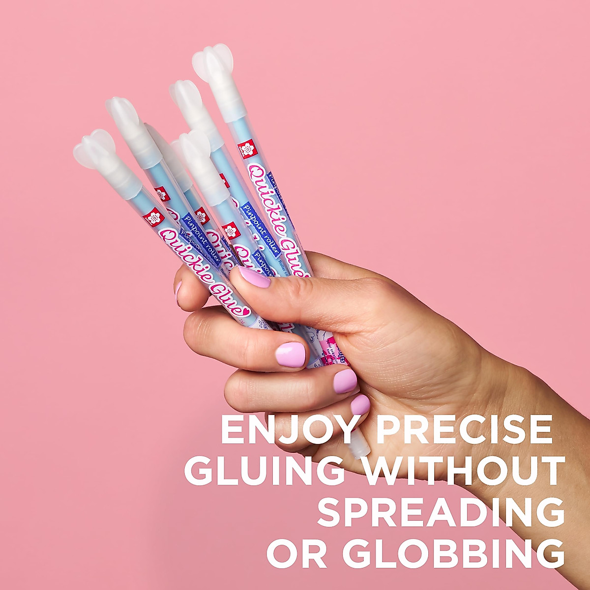 Sakura Quickie Glue Pens - Liquid Glue Pens for Crafting - Pinpoint Roller Glue - 0.7 mm Tip - 6 Pack