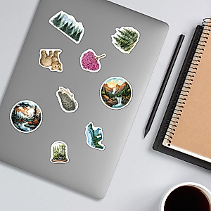 Pack 50 pcs Nature Forest Stickers for Water Bottles Waterproof Laptop Luggage Computer journaling Scrapbooking Teens Adults Women Funny Aesthetic Sticker Packs Small Vinyl Decals