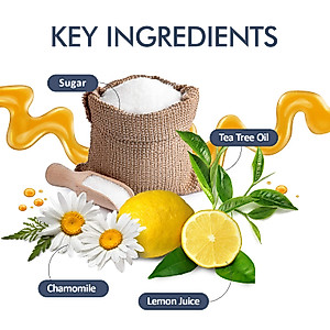 MOOM Organic Sugar Waxing Kit Refill with Tea Tree Oil & Chamomile - Natural Painless Wax Hair Removal – Perfect for Legs Face & Eyebrow - Facial Wax Kit 6 oz. 1 Pack